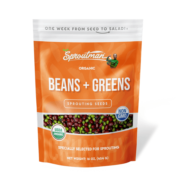 Organic Beans + Greens Sprouting Seed | Sproutman